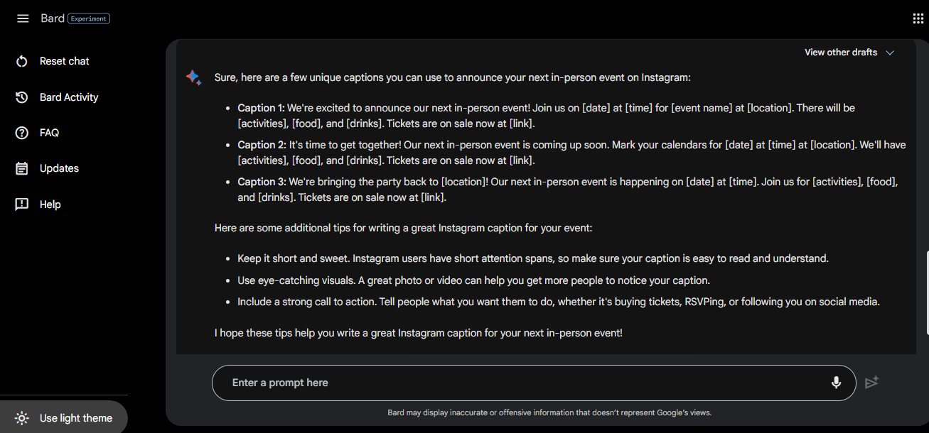 Ideas for Using Google Bard for Event Planning and Marketing